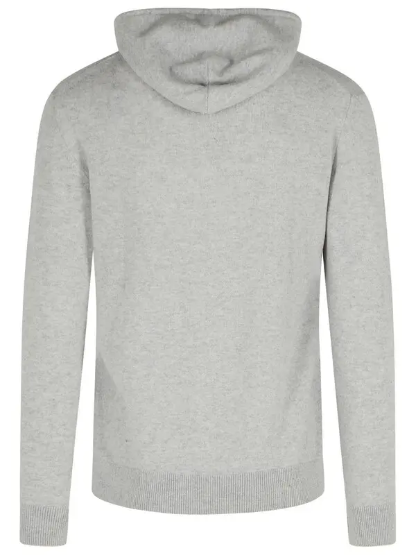 Eleventy Zip-up Knitted Hoodie - Grey