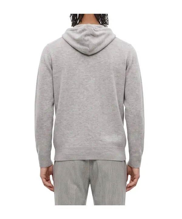Eleventy Zip-up Knitted Hoodie - Grey