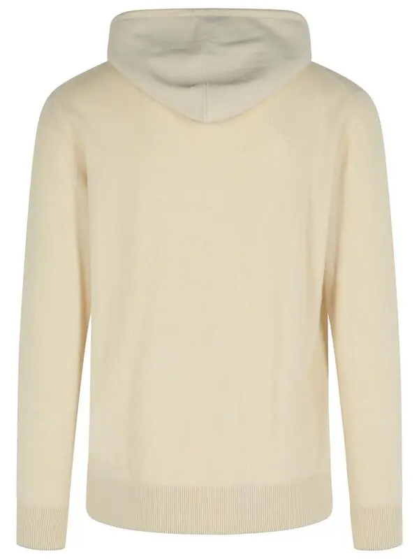Eleventy Zip-up Knitted Hoodie - Beige