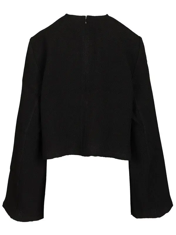 TOTEME Cropped Blouse With Wide Sleeves - Black