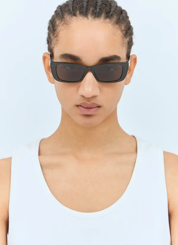 Gucci Embellished Logo Cat Eye Sunglasses - Black