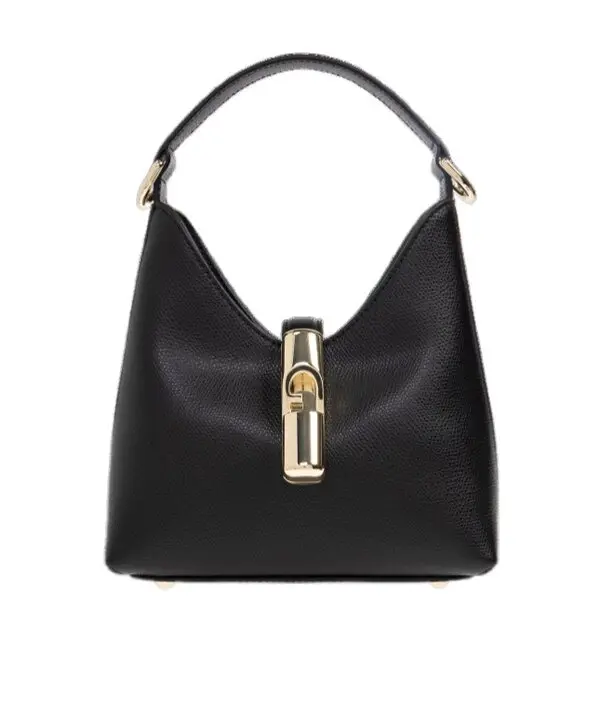 Furla Iride Mini Handbag With Metal Hardware - Black