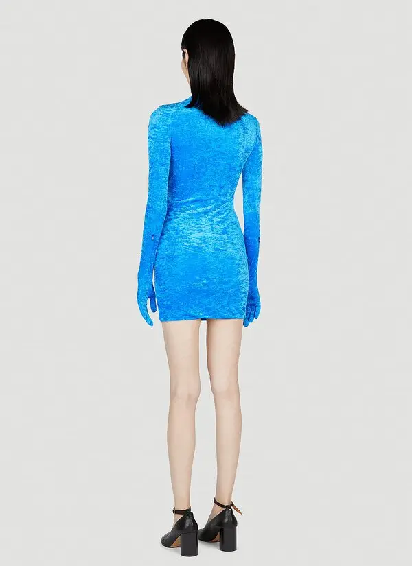 Vetements Technical Velvet Dress With Gloves