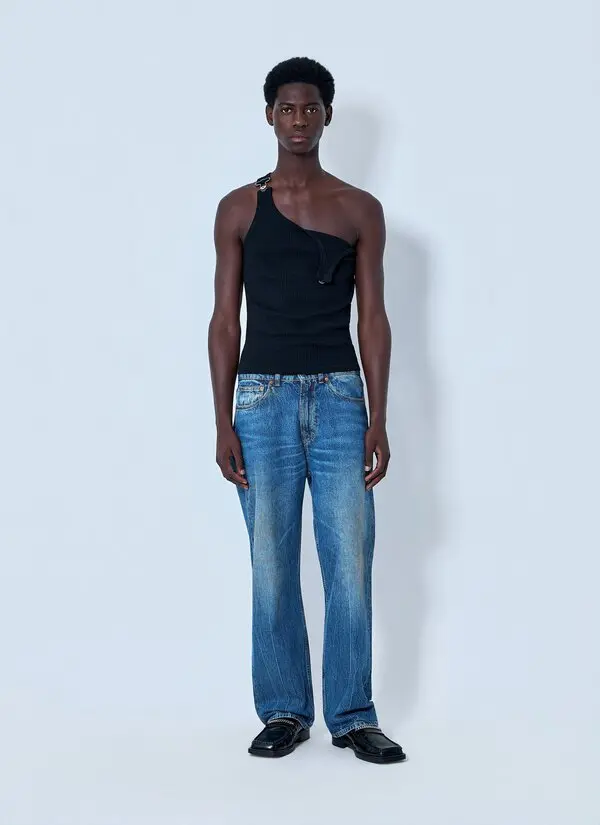 JEAN PAUL GAULTIER Ribbed Tank Top With Metal Hardware