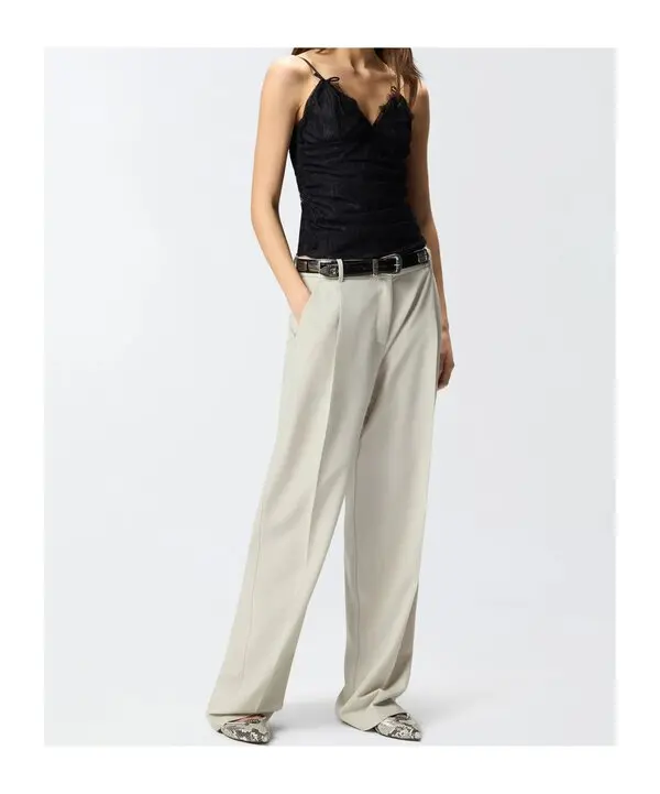Pinko V-neck Lace Ruched Top
