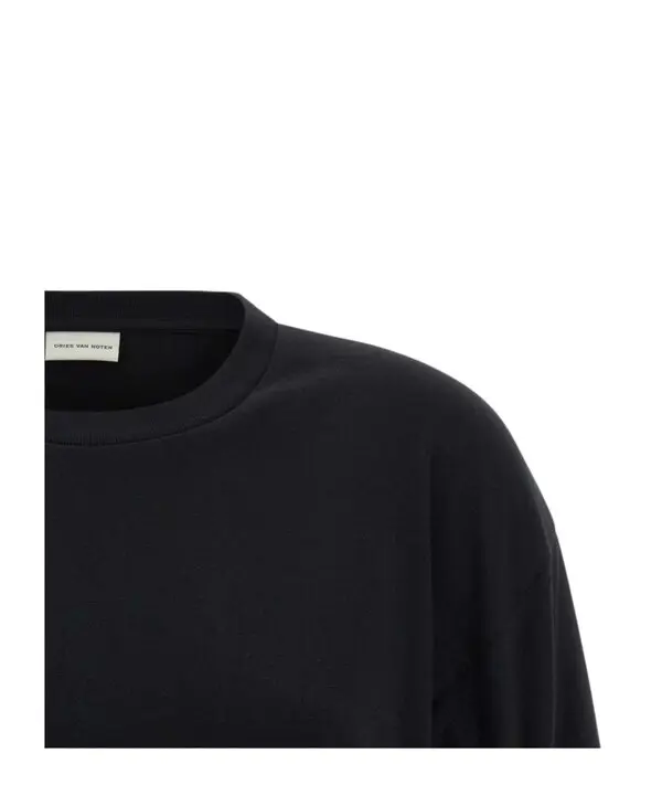 Dries Van Noten Long-sleeve Crew-neck T-shirt With Pleated Sleeves