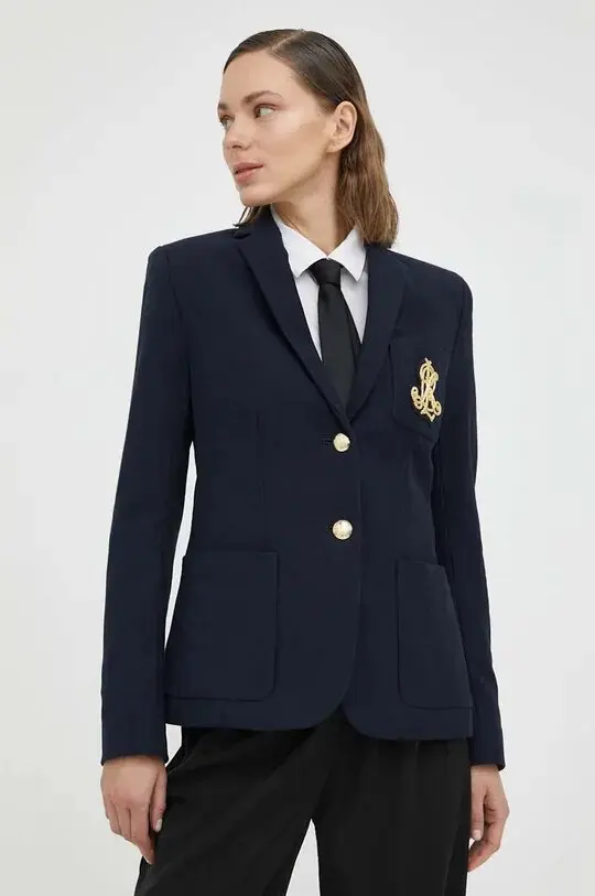 Ralph Lauren Single Breasted Logo Patch Blazer