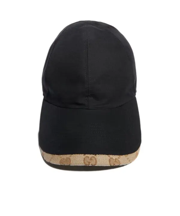 Gucci Gg Canvas Trim Baseball Hat - Black