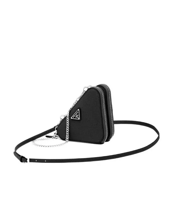 Prada Saffiano Leather Mini Pouch - Black