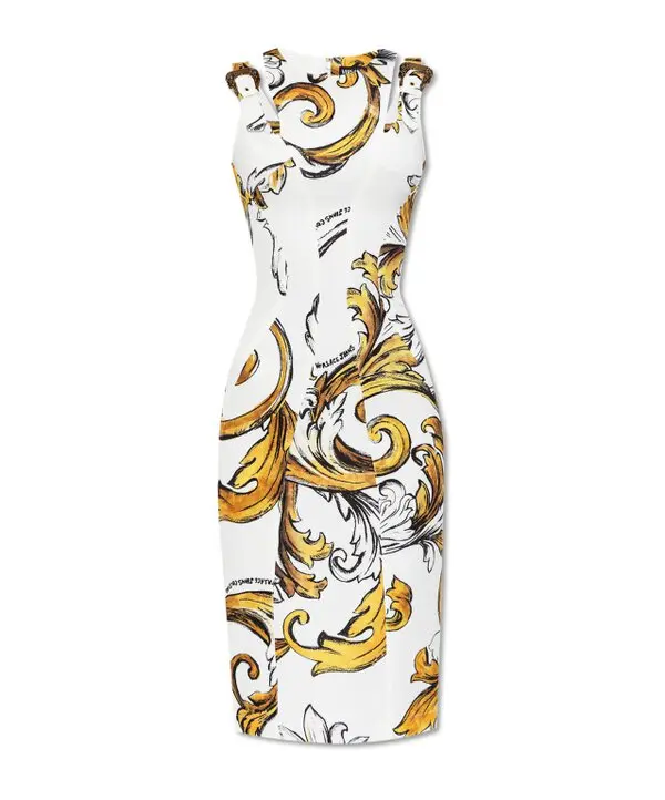 Versace Baroque Print Dress - White