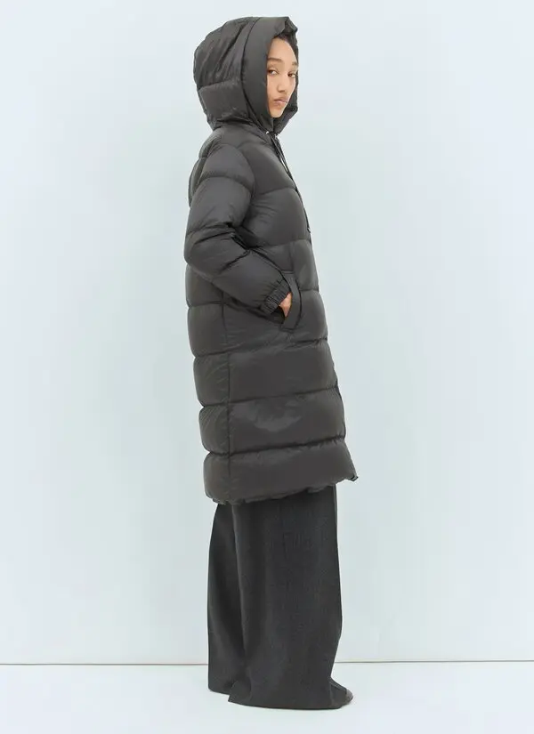 Max Mara Long Down Coat With Drawstring Hood