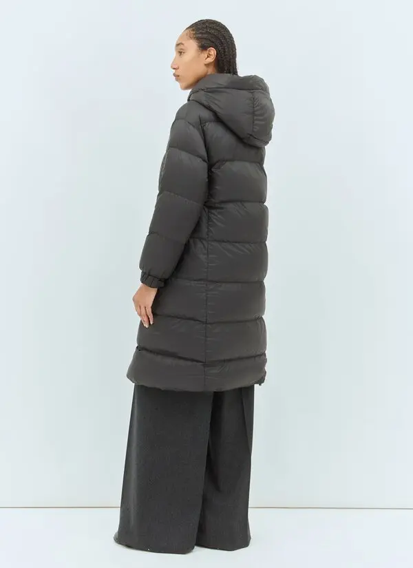 Max Mara Long Down Coat With Drawstring Hood