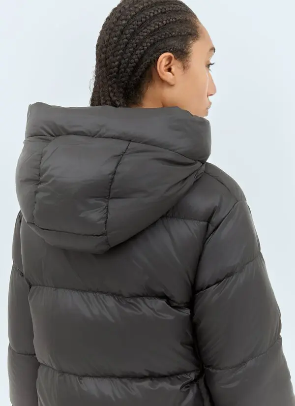 Max Mara Long Down Coat With Drawstring Hood