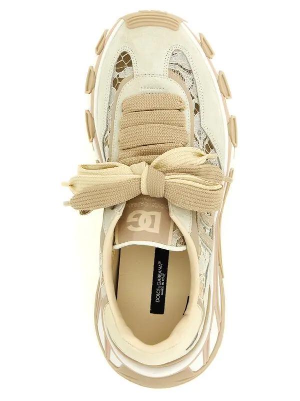 Dolce & Gabbana Dg Country Road" Lace And Suede Sneakers - Cream