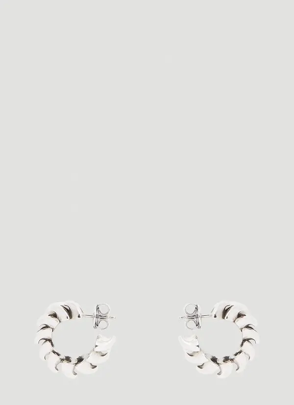 Bottega Veneta Twisted Hoop Earrings - Silver