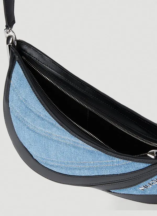 MUGLER Denim Spiral Curve 01 Shoulder Bag