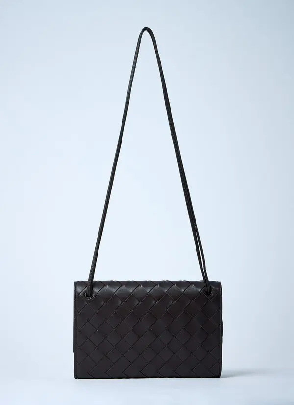 Bottega Veneta Andiamo Crossbody Bag In Intrecciato Leather - Brown
