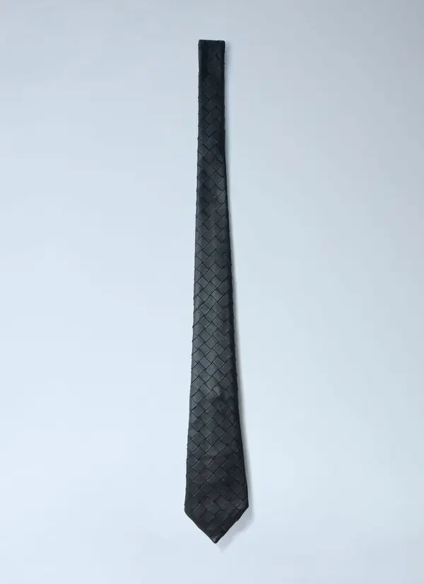 Bottega Veneta Intrecciato Leather Tie - Brown
