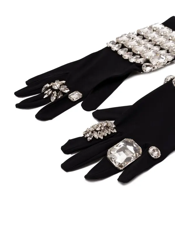 Dolce & Gabbana Crystal Embellished Long Gloves