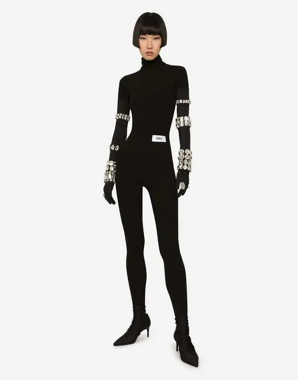 Dolce & Gabbana Crystal Embellished Long Gloves