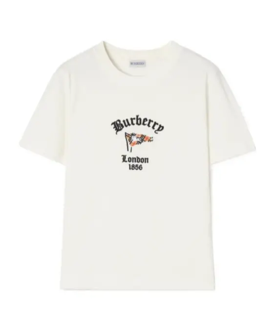 Burberry Frankie Embroidered T-shirt - Chalk