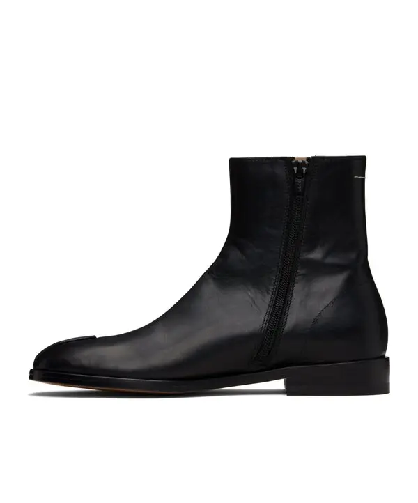 MAISON MARGIELA Leather Ankle Boots With Zip Closure