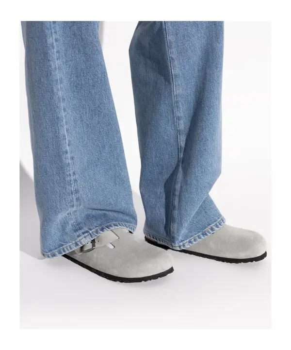 BIRKENSTOCK Suede Buckled Clogs