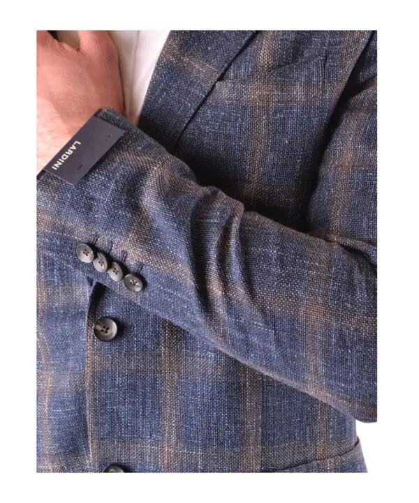 LARDINI Plaid Suit Jacket