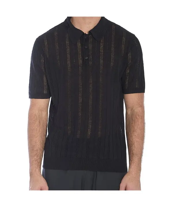 ROBERTO COLLINA Openwork-knit Polo Shirt