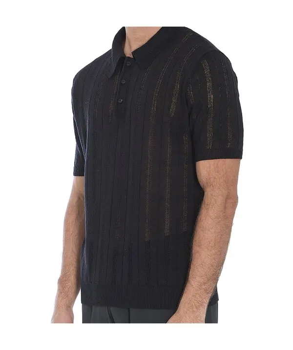 ROBERTO COLLINA Openwork-knit Polo Shirt