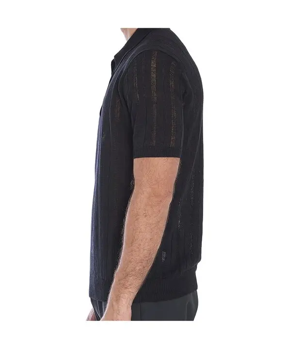 ROBERTO COLLINA Openwork-knit Polo Shirt