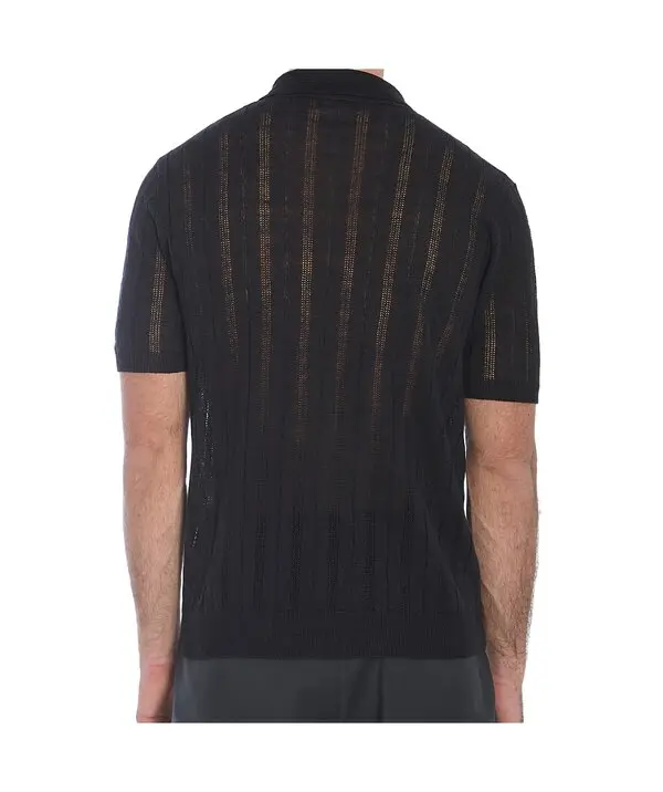ROBERTO COLLINA Openwork-knit Polo Shirt