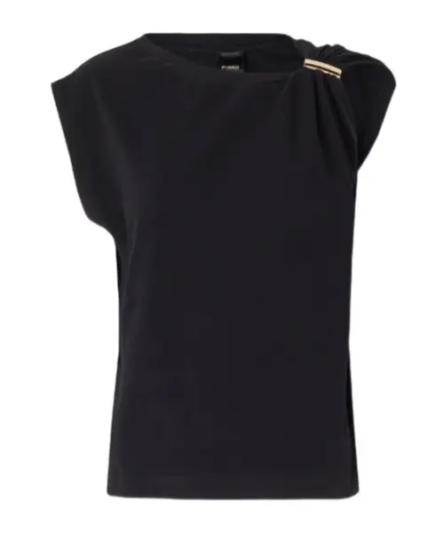 Pinko Melody Sleeveless Draped Top With Gold Detail