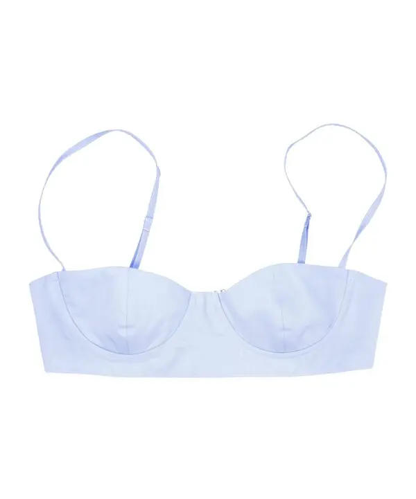 Lela Rose Underwire-cup Top With Adjustable Straps - Lightblue