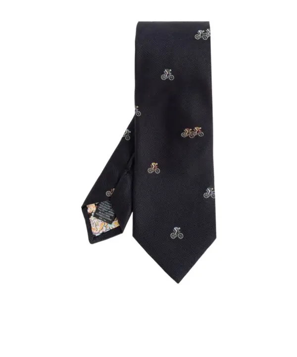 Paul Smith Cyclist Motif Tie - Navy