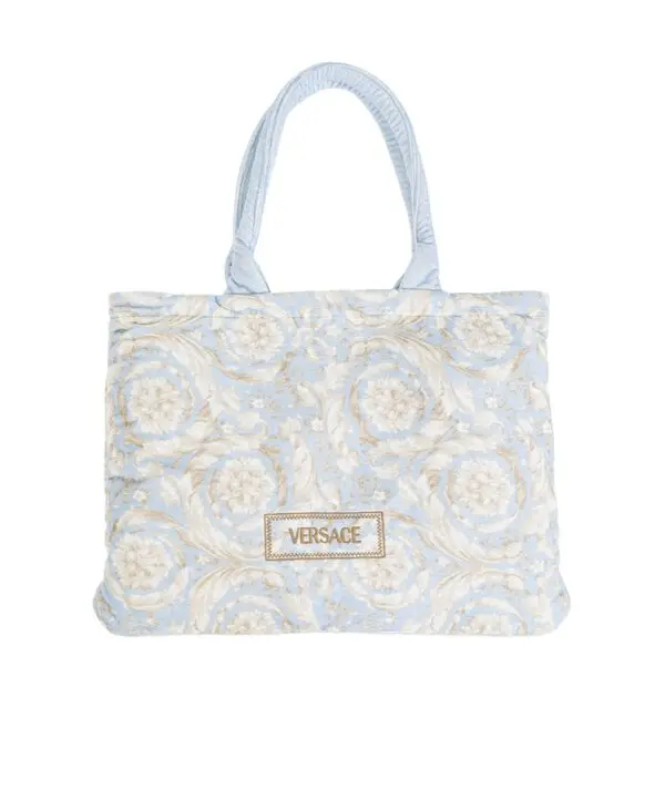 Versace Rectangular Handbag With Baroque Pattern - Blue, Beige, Cream