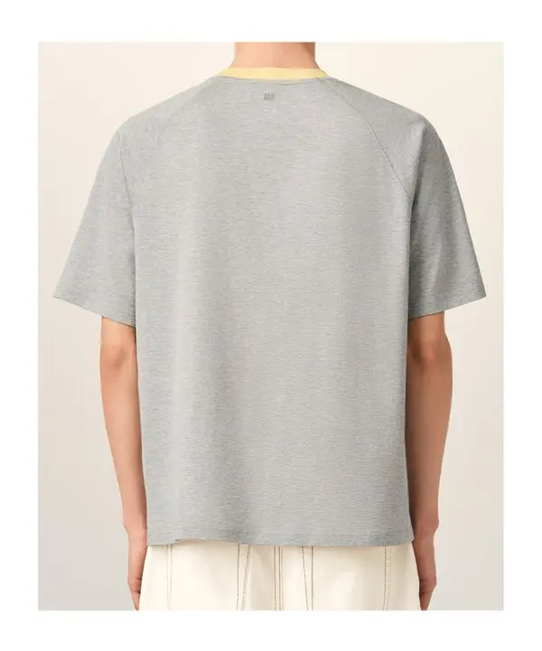 AMI Paris De Coeur Crewneck T-shirt - Gray