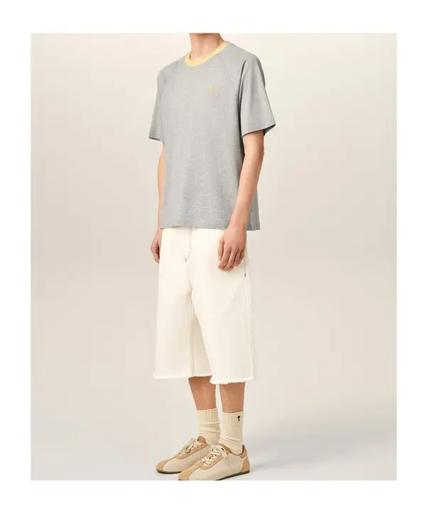 AMI Paris De Coeur Crewneck T-shirt - Gray