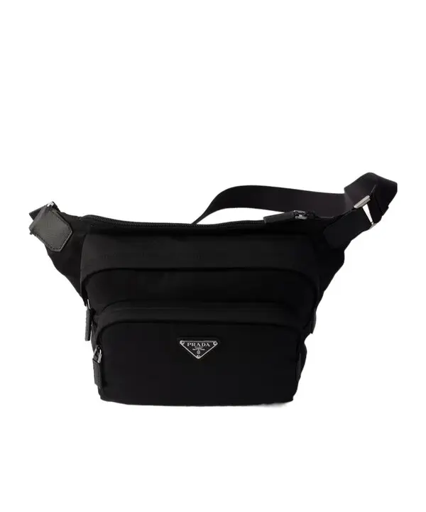 Prada Re-nylon And Leather Shoulder Bag - Black