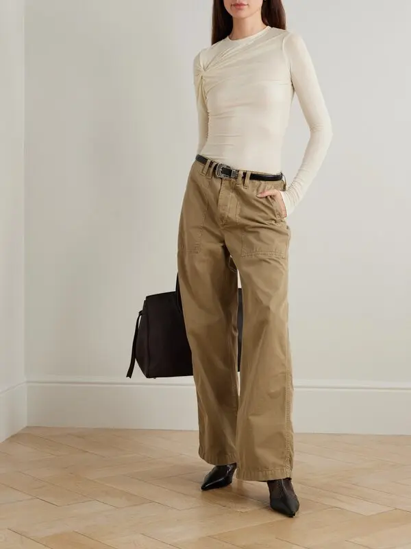 AGOLDE Lissa Long Sleeve Top - Cream