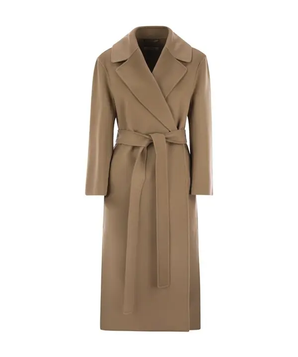 Max Mara Livia Belted Long-sleeved Coat - Camel