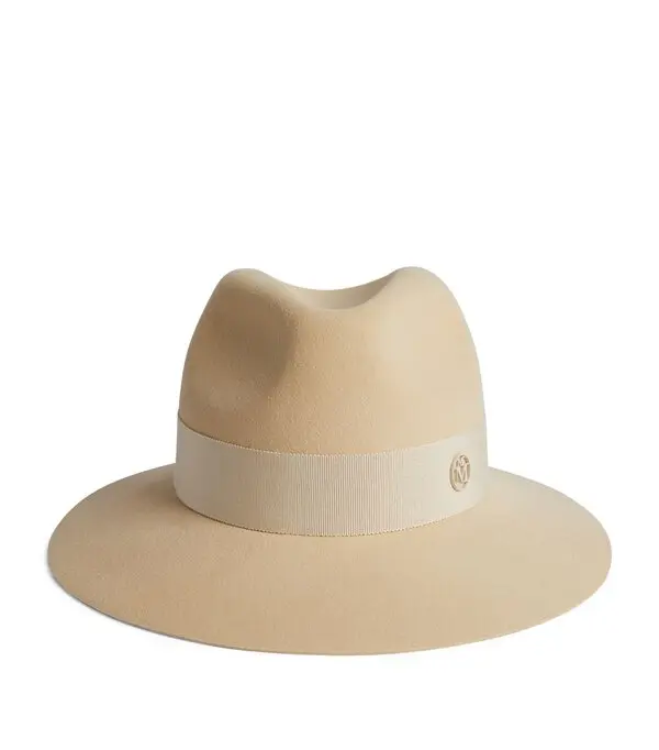 MAISON MICHEL Henrietta Felt Fedora Hat - Nude