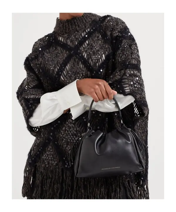 Brunello Cucinelli Embellished Drawstring Shoulder Bag