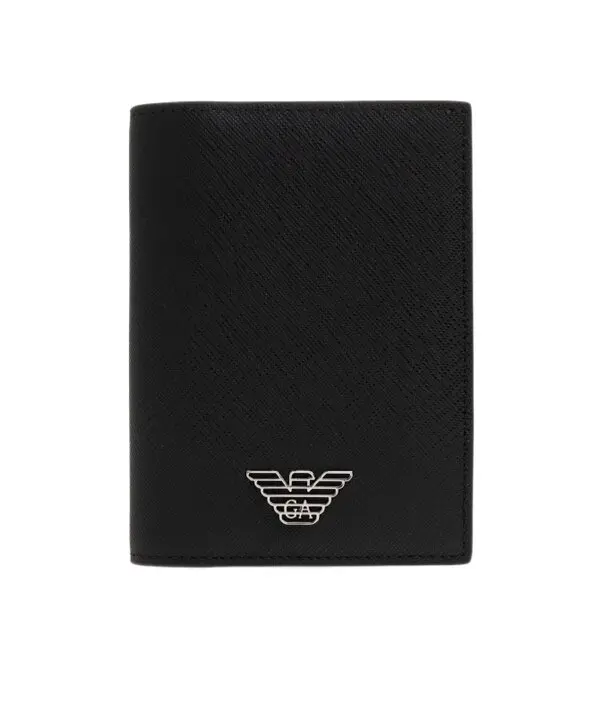 Emporio Armani Logo Card Holder Wallet - Black