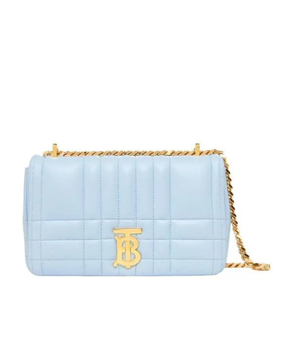 Burberry Quilted Lola Crossbody Bag - Blue