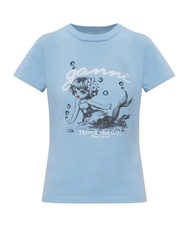 GANNI Graphic Print T-shirt