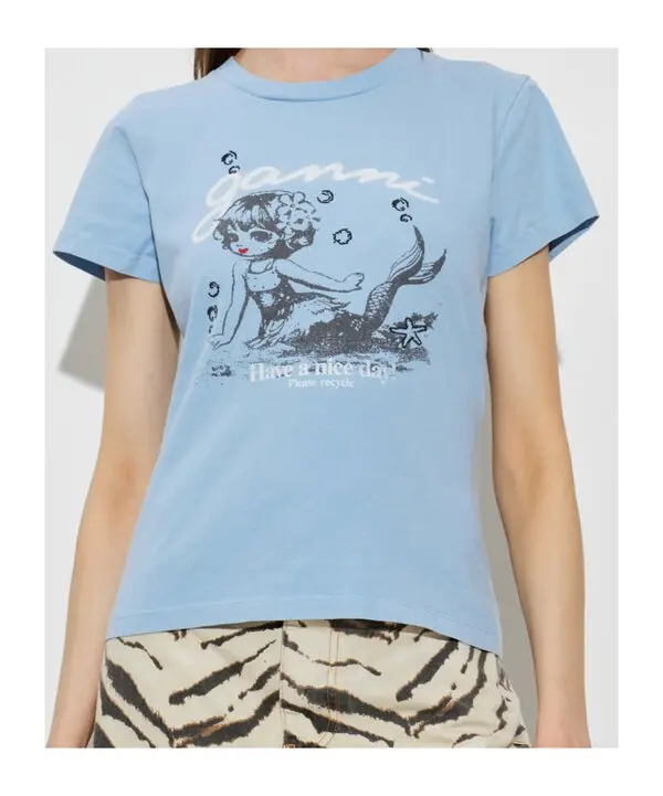GANNI Graphic Print T-shirt