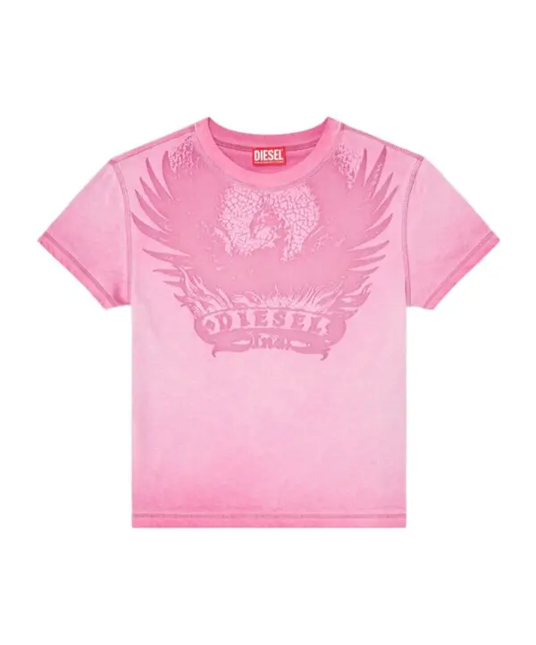 DIESEL® Devoré Phoenix" Slim Fit T-shirt - Fuchsia