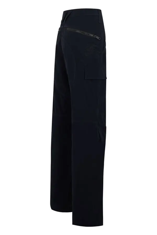 Burberry Nylon Cargo Trousers With Embroidered Equestrian Knight Design