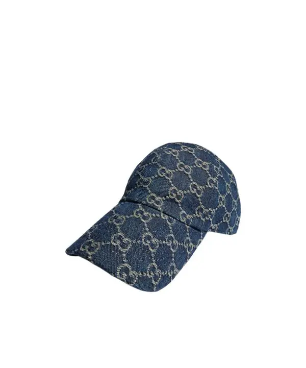 Gucci Gg Cotton Denim Baseball Cap - Blue